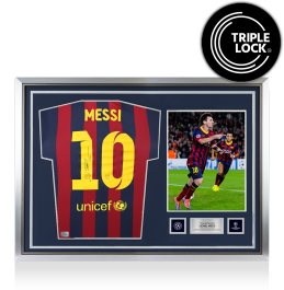 Lionel Messi Official UEFA Champions League Back Signed and Hero Framed ...