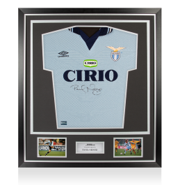 Pavel Nedved Front Signed Lazio 1996-97 Home Shirt In Classic Frame