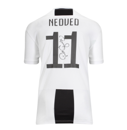 Pavel Nedved Back Signed Juventus 2018-19 Home Shirt With Fan Style Numbers