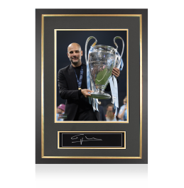 Pep Guardiola Signed Plaque and Photo Frame: 2023 UEFA Champions League ...