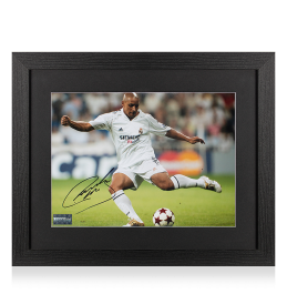 Roberto Carlos Signed Real Madrid Photo In Black Wooden Frame: UEFA ...