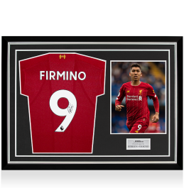 Roberto Firmino Back Signed Liverpool 2019-20 Home Shirt In Hero Frame ...