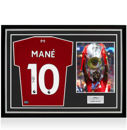 Sadio Mane Back Signed Liverpool 2018-19 Home Shirt In Hero Frame ...