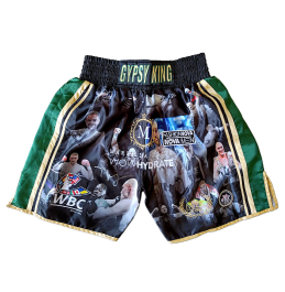 Tyson Fury Signed Boxing Trunks - Gypsy King, WBC, Green/Gold