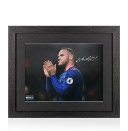 Wayne Rooney Signed Manchester United Photo In Black Wooden Frame: Hand ...