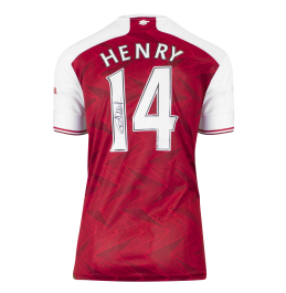 Thierry Henry Back Signed Arsenal 2020-21 Home Shirt