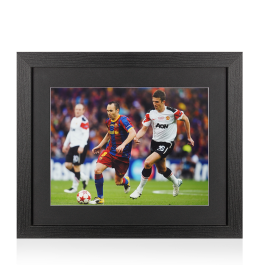 UNSIGNED Andres Iniesta Photo In Black Wooden Frame: FC Barcelona In ...