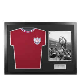 UNSIGNED Bobby Moore West Ham United Shirt In Tribute Frame