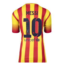 WAREHOUSE SECONDS Lionel Messi Back Signed FC Barcelona 2013-15 Away ...