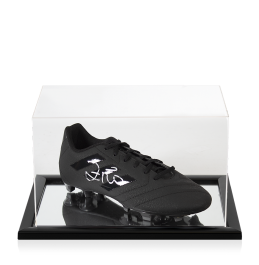 Zico Signed Black Adidas Blackout Boot In Acrylic Case