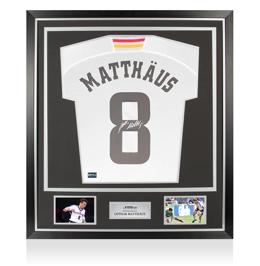 Lothar Matthaus Back Signed Germany 1998-00 Home Shirt In Classic Frame