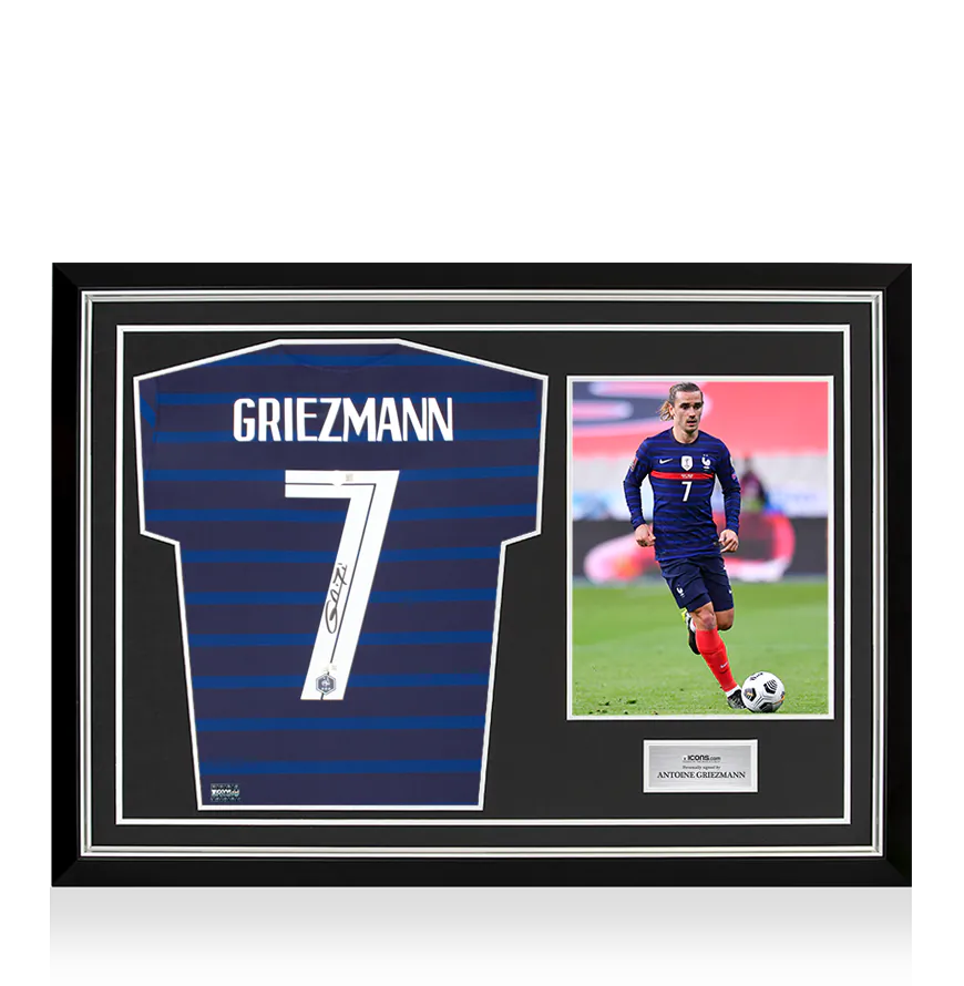 Antoine Griezmann Back Signed France 2020 Shirt In Hero Frame: Option 1