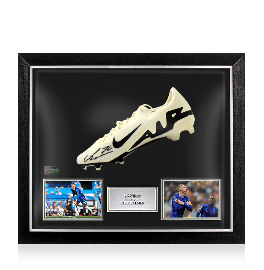 Cole Palmer Signed Nike Mercurial Vapor Boot In Bubble Frame: Option 1