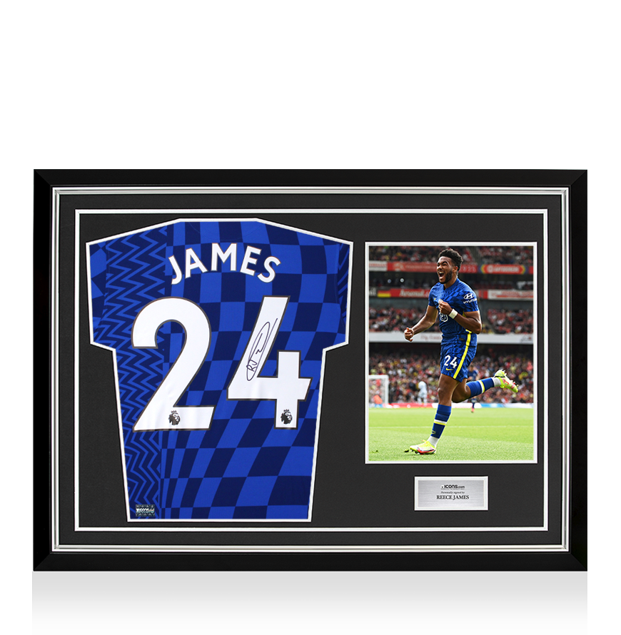 Reece James Back Signed Chelsea 2021-22 Home Shirt In Hero Frame: UEFA ...